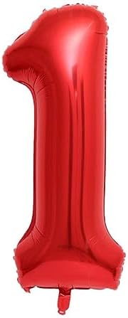 Amazon.com: 40 Inch Red Number 1 Balloons, 1st Birthday Decoration ...