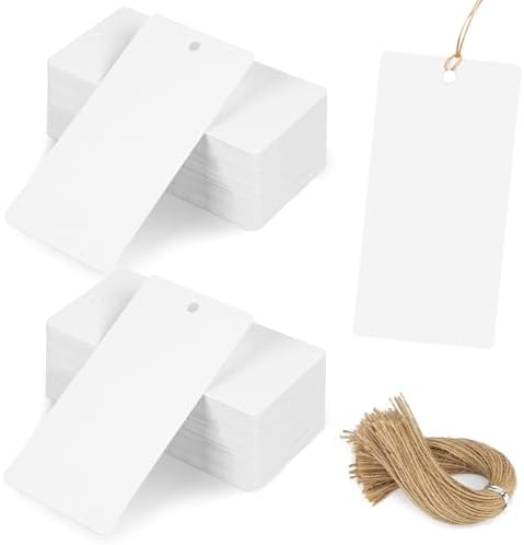 Amazon.com : Koogel 200PCS Paper Gift Tags with String, 3.5"*1.8" White ...