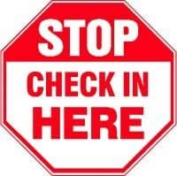 Amazon.com : STOP Check In Here Sign - 12" x 12" .040 Aluminum ...