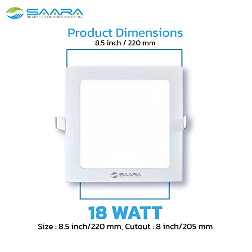 SAARA LED 18 Watt Square False Ceiling Panel Light for POP Mounted LED ...