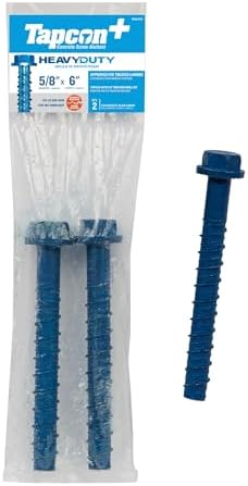 Amazon.com: Tapcon+ 5/8 x 6 Inch Heavy-Duty Hex Head Concrete Anchors ...