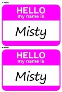 Amazon.com - Hello My Name Is Misty - Sheet of 2 - Window Bumper Laptop ...