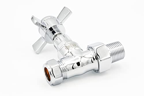 Center Traditional Chrome Radiator Valves Straight Pair of 15mm Valves ...