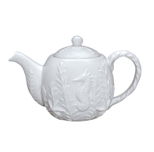 Buy Nautical Ocean Beach White Seahorse Teapot Tea Party Online at Low ...