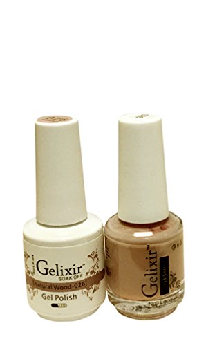 Amazon.com : Gelixir matching color & nail lacquer Natural Wood -026 ...