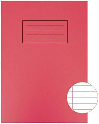 Silvine A4 Red Exercise Book, Lined With Margin - 80 Pages (Pack of 10 ...