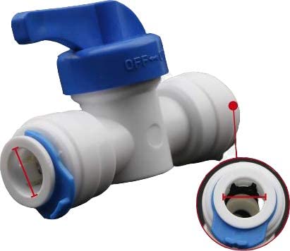 Puredge 1/4” Plastic Inlet Ball Valve for 1/4 inch Pipe Tubing RO Water ...