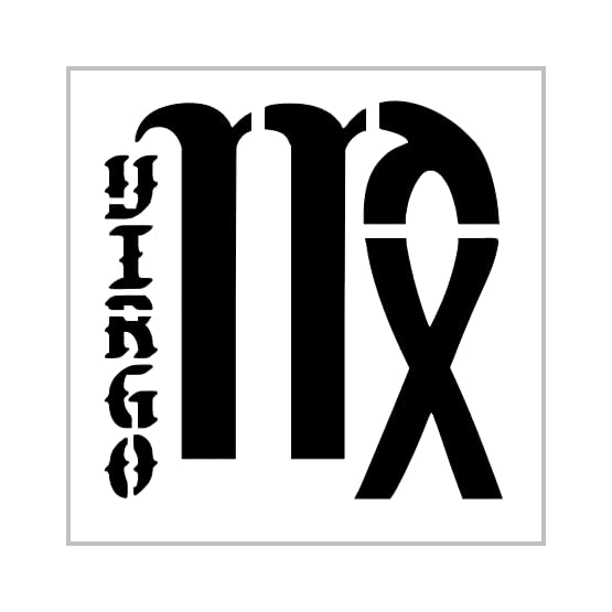 Amazon.com: Virgo Stencil 4 Inch Sign Symbol Horoscope Zodiac Word ...