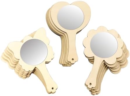 Amazon.com: Cregugua 18-Pack Unfinished Wood Mirrors for Crafts 4.4x7 ...