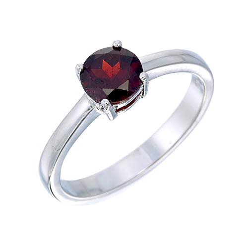 Amazon.com: Garnet Genuine Round Small Stacking Ring Size 6 : Handmade ...