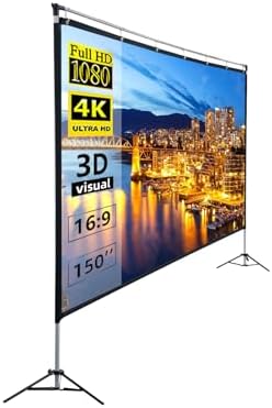 Amazon.com: Mdbebbron 120 inch Projector Screen 16:9 Foldable Anti ...