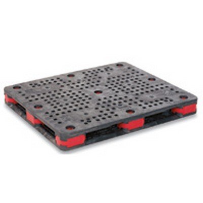 Bulk-Pal Plastic Pallet 44" x 56" Black w/2" Red Connectors: Amazon.com ...