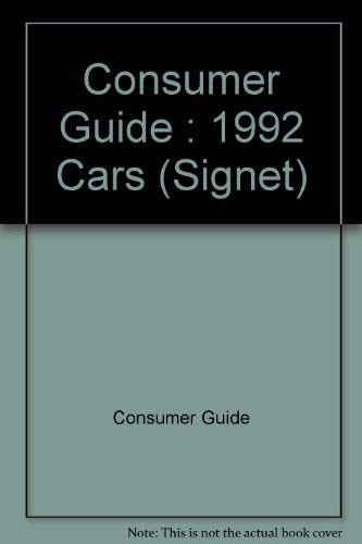Cars Consumer Guide 1992: Consumer Guide: 9780451171788: Amazon.com: Books