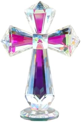 Amazon.com: QFkris 7" Crystal Cross Standing, Decorative Glass Crosses ...