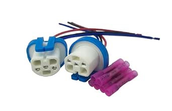 Amazon.com: High Temperature Ceramic Headlight Plug Pigtail 9007 9004 ...
