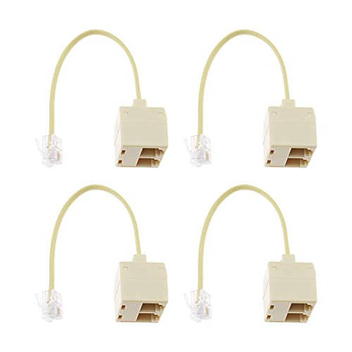 YINETTECH 4Pcs Two Way Telephone Splitters Male to Female Converter ...