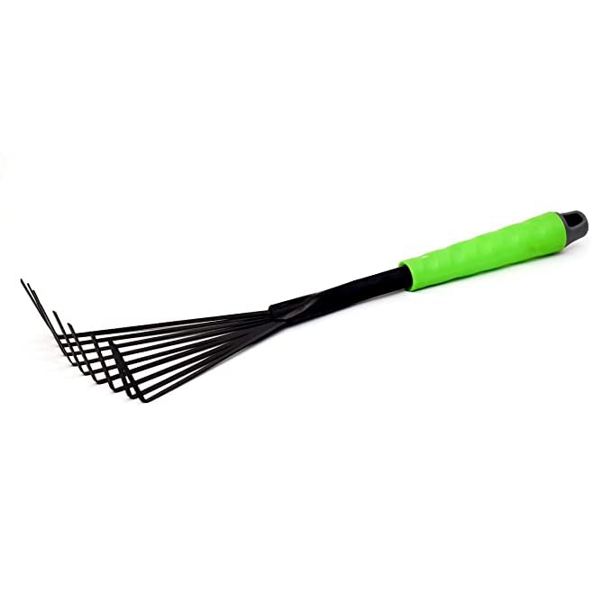 Buy Hiki Ziki Garden Leaf Rake with Plastic Handle | Nine Teeth Grass ...