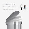 Amazon.com: simplehuman 45 Liter / 12 Gallon Slim Hands-Free Kitchen Step Trash Can, Brushed ...