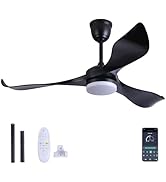 Amazon.com: HOMECHOOSE 52 Inch Black Ceiling Fan with Light and Remote ...