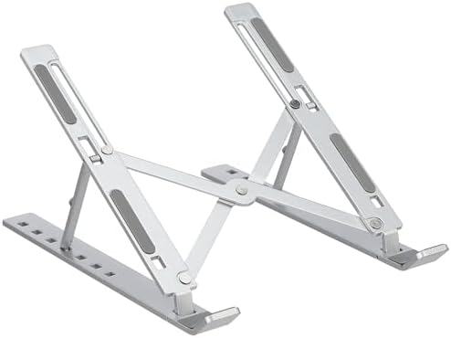 amazon basics Laptop Stand, Height-Adjustable, Foldable, Portable ...