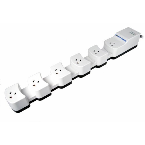 Socket Sense SS1650W-06 6-Outlet Expandable Surge Protector, 6 ft ...