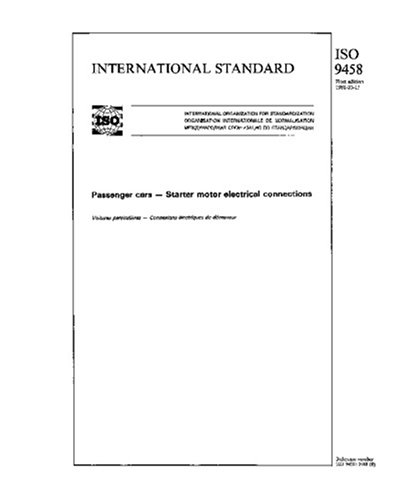 ISO 9458:1988, Passenger cars - Starter motor electrical connections ...
