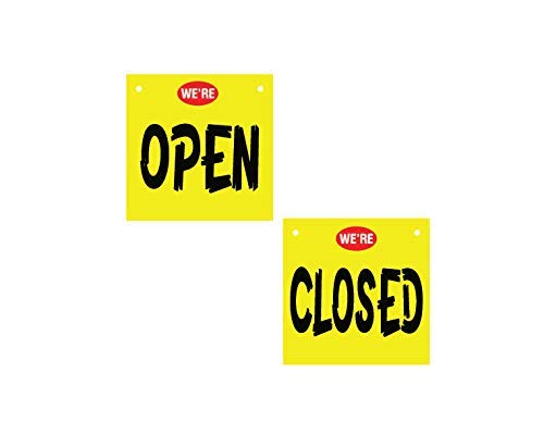 SIGN EVER™ Open Closed Double Sided Sign Board Yellow Shop Hanging ...