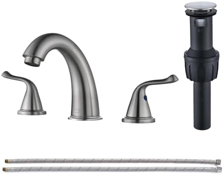 Brushed Nickel Bathroom Sink Faucets 3 Hole Widespread 8 inch for Rv ...