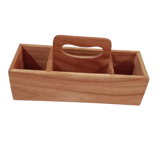 HandicraftHQ Wooden Caddy Organizer Home Office Cutlery Stationary ...