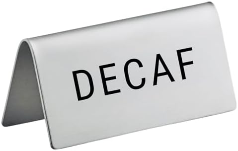Amazon.com: Decaf Stainless Steel Metal Table Tent Sign - 3" x 1-1/2 ...