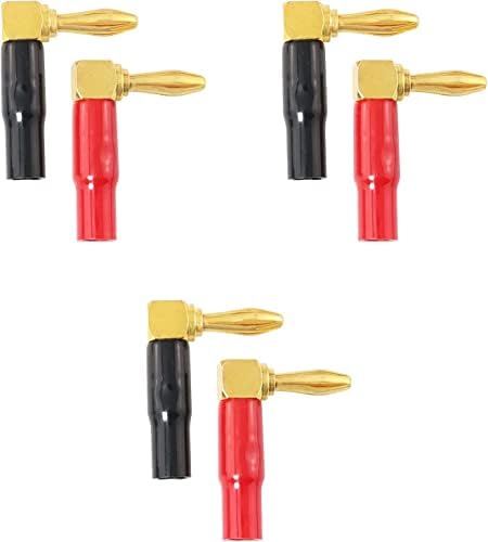 fdealz® [ 6 Pieces ] L Shaped 4mm 90 Degree Right Angle Speaker Banana ...