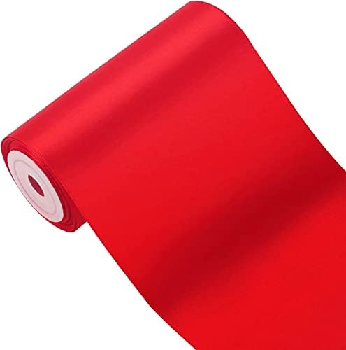 IMPRINT Red Satin Ribbon 4 Inch Wide 10 Meter in Length, Thick Ribbon ...