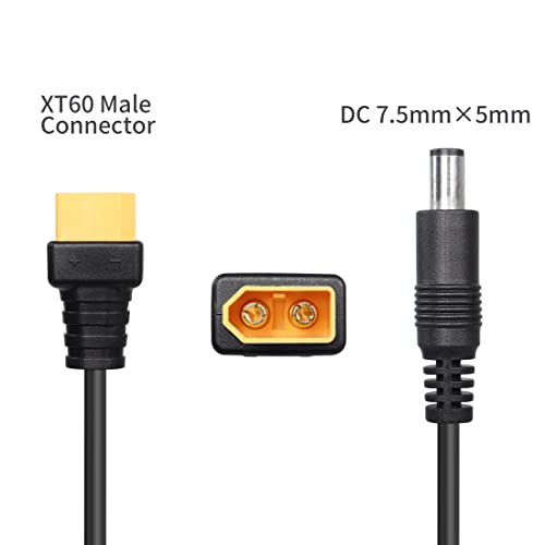 XT60 to DC Adapter Cable YACSEJAO XT60 Male Bullet Connector to DC7.4mm ...