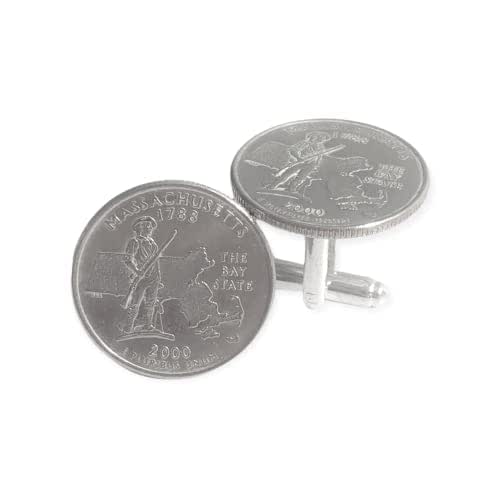 Amazon.com: Massachusetts Quarter Cuff Links, Boston novelty for men ...