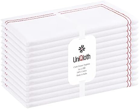 Amazon.com: UniQloth Set of 12 Cloth Dinner Napkins Cotton - Soft ...