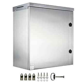 MJ-Box Steel Enclosure 32"x24"x12" 304 Stainless Steel Double Layer Top ...