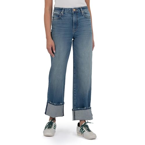 KUT from the Kloth Petite Sienna High-Rise Wide Leg Roll-Up 5