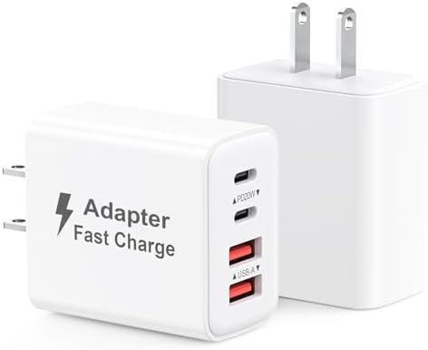Amazon.com: USB C Charger Block 40W, 2Pack 4-Port Type C Fast Charging ...