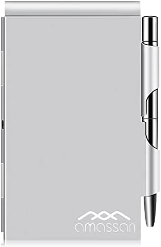 Amazon.com : 2 Pieces Metal Pocket Notebook with Pen and Refillable ...