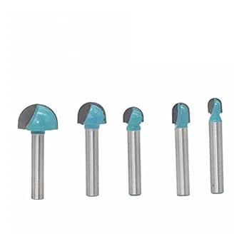 5Pcs 6mm Shank Round Nose Cove Core Box Router Bit Cutter Ball Nose ...