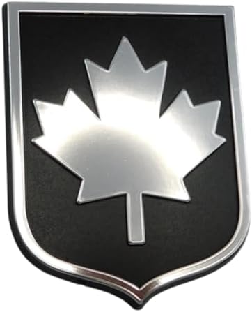 Canada Flag Canadian Maple Leaf Black Chrome Plastic car Emblem Decal ...