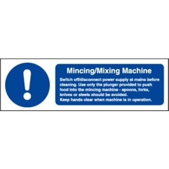 Mincing Mixing Machine Safety Sign 100 x 300mm.: Amazon.com: Industrial ...