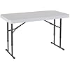 Lifetime 80160 4-Foot Commercial Adjustable Height Folding Table, White ...