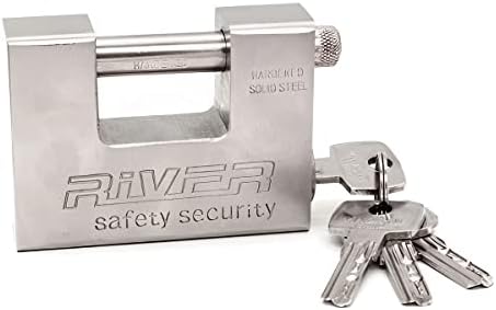 HASTHIP® Padlock with Key, 94mm High Security 5 Keys Heavy Duty Lock, D ...