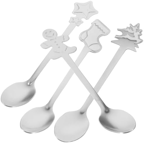 Aodaer 8 Pieces Christmas Stainless Steel Tea Spoons Christmas ...