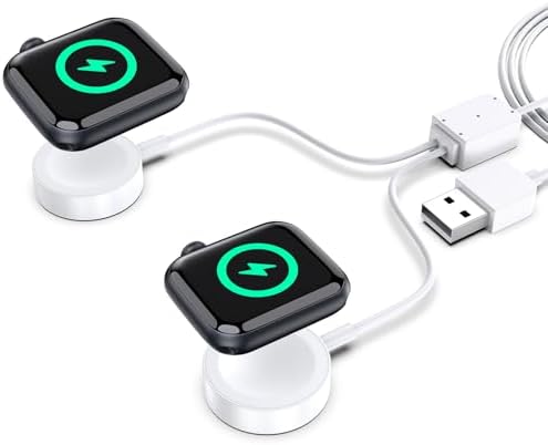 Dual Watch Charger for Apple Watch Charger Cable, Magnetic Wireless ...