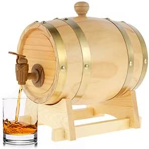 Amazon.com: Mimoyalaso Wooden Wine Barrel - 1.5L Whiskey Barrel with ...