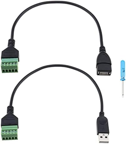 VGOL 2Pcs USB 2.0 A Screw Terminal Block Connector Cable USB 2.0 A Male ...