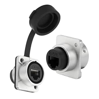 REES52 1Pcs Shielded RJ45 CAT6 Ethernet Connector, Heavy Duty Panel ...