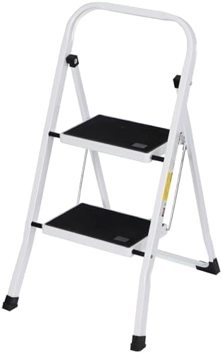 Lifetime Home 2-Step Ladder with Wide Anti-Slip Platform & Thick Rubber ...